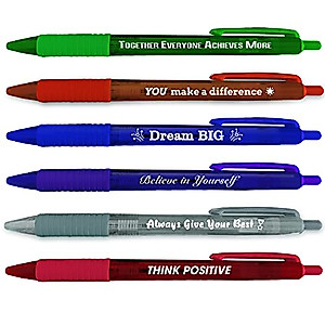 Greeting Pen Employee Appreciation Translucent 12 Pen Set with Team Building Quotes, 6 Designs 46010