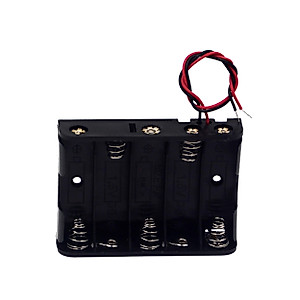 LampVPath (Pack of 2 5 AA Battery Holder, 5 AA Battery Holder with Leads, 5 AA Battery Holder with Wires