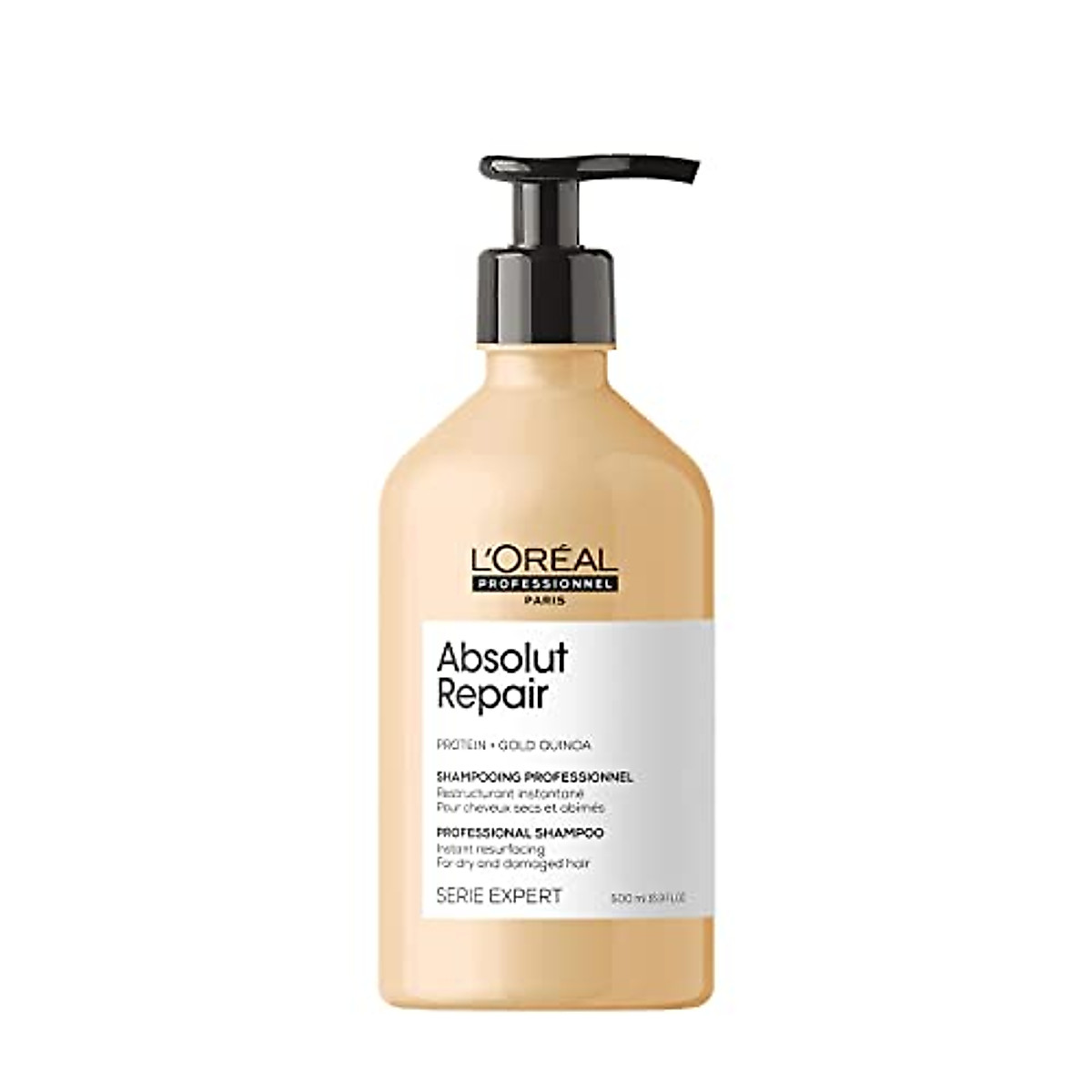 L'Oréal Professionnel Absolut Repair Shampoo | Protein Hair Treatment | Repairs Damage & Provides Shine | With Quinoa & Proteins | For Dry, Damaged Hair | 16.9 Fl. Oz.