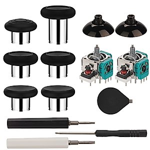 Replacement Thumbsticks 3D Analog Sticks for Xbox Elite Controller Series 2. 14 in 1 Repair Kit with T6 T8 Screwdriver and Swap Magnetic Joystick for Xbox One Elite Controller