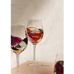 Antoni Barcelona Large wine glasses 29Oz Sagrada Originals hand painted mouth blown Handcrafted unique gifts birthdays weddings Authentic glassware Set 2 stained crystal Artistic Gaudi lovers