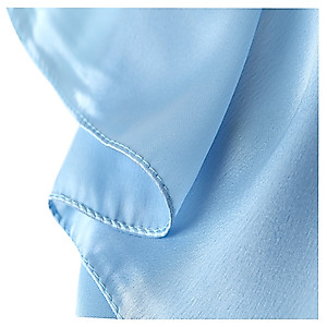 Bellonesc Silk Scarf 100% silk Long Lightweight Sunscreen Shawls for Women (light blue)