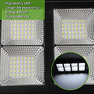 Street Light Solar Panel Street Light with Motion Sensor Outdoor Dusk to Dawn LED Solar Powered Lamp Security with Remote Control Waterproof Radar Sensor for Yard Road Garden Park 60W