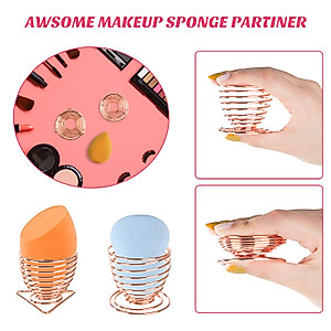Makeup Sponges Blender Set Beauty Foundation Blending Egg Stand, Cosmetics Sponge Blender Applicators for Powder Cream or Liquid, 10pcs Beauty sponges and 2pc Makeup Sponges Holders
