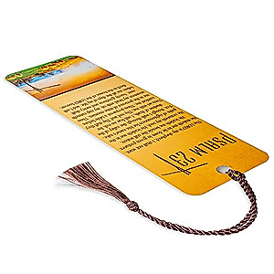 Psalm 23 Cross Sheep Golden Pasture Cardstock Tassel Bookmarks, Pack of 12