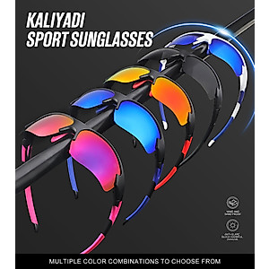 KALIYADI Sports Sunglasses for Men, Polarized Sun Glasses for Men Women Youth Baseball Softball with UV Protection