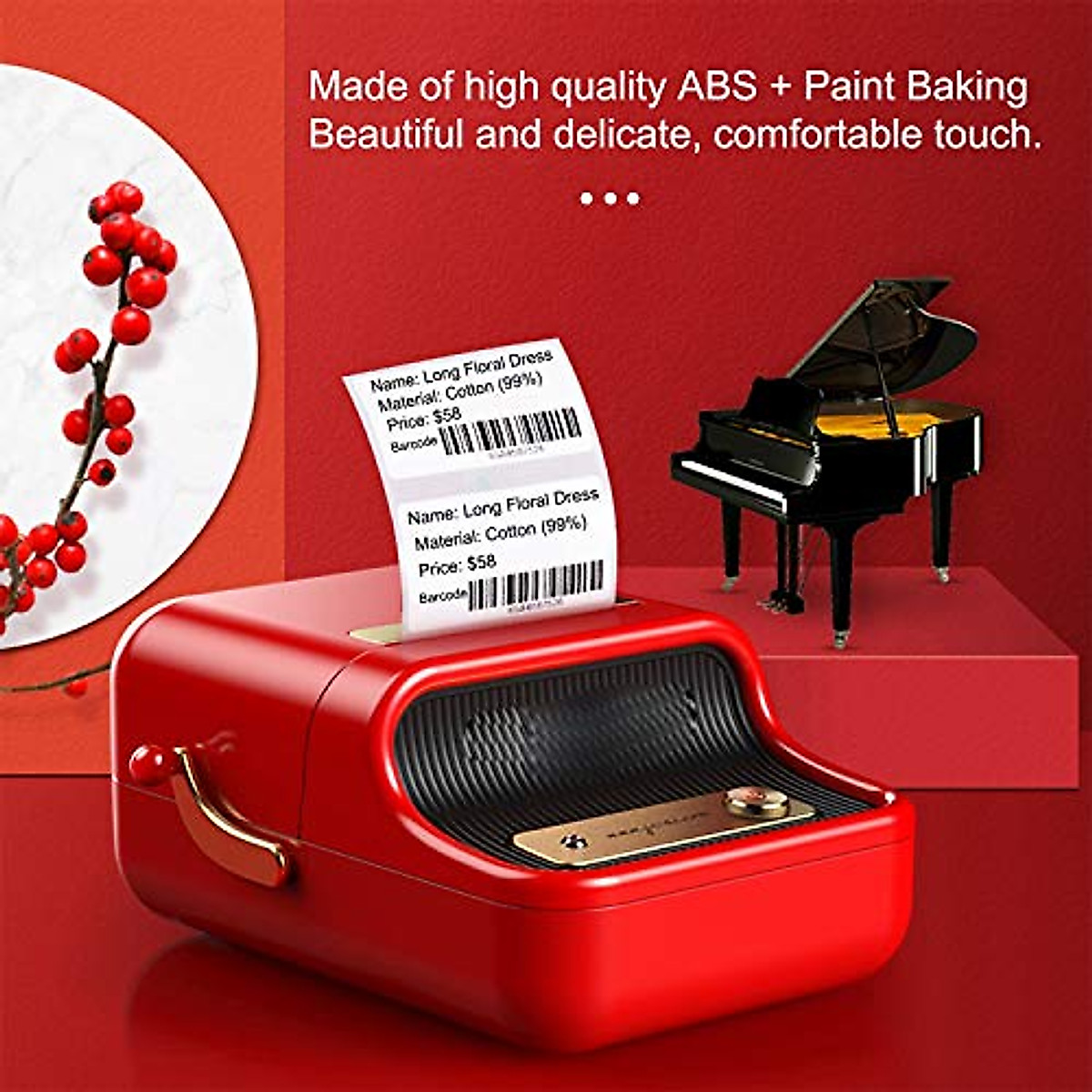 VIBY Label Printer Portable BT Thermal Label Maker Sticker Printer with RFID Recognition for Labeling Price Name Printing