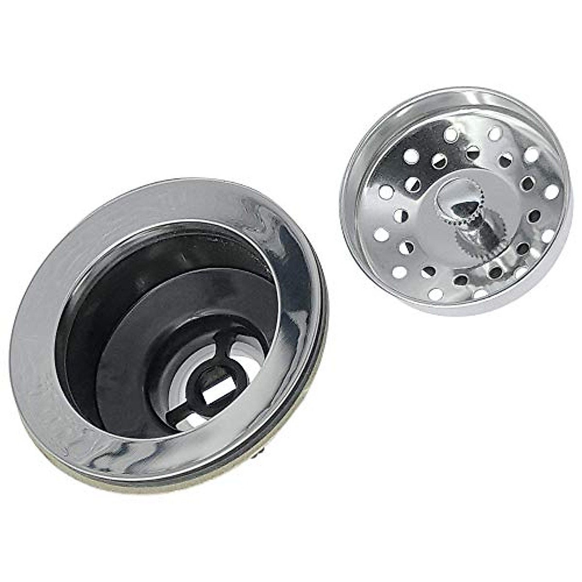 Basket Strainer 4 Inch Kitchen Sink Steel Drain with ABS Base and Removable Strainer Assembly, For American Standard Kitchen Sink With 3-1/2 Inch Drain Hole