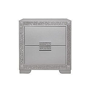 Global Furniture USA Chalice Nightstand, Silver