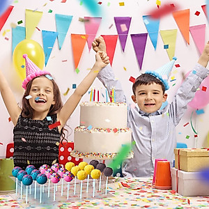 Cake Pop Stand,2PC Cake Pop Holder 21-Hole Display Acrylic Lollipop Holder 100PCS Cake Pop Sticks Clear Treats Bags and Gold Metallic Twist Ties for Candy Cake Pop Making Tools