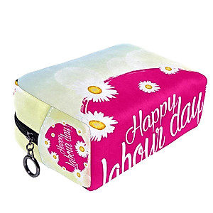 TBOUOBT Cosmetic Travel Bags, Makeup Case, Makeup Bag for Toiletries, Happy Labor Day Flowers