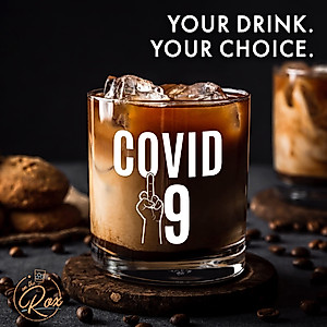 Funny Bourbon Gifts for Men - Whiskey Birthday Glass Gift Idea for Men Women - 11 Oz Dad Gifts Quarantine Scotch Drinking Glasses - Low Ball Rocks Mugs Social Distance Ideas for Man Bar Accessories