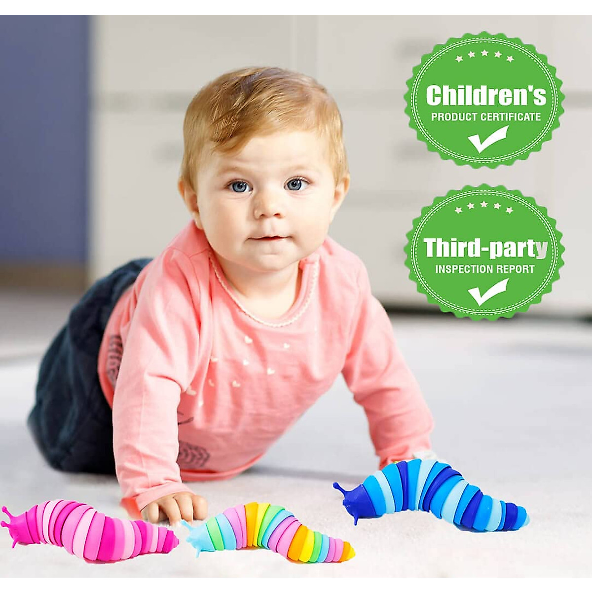 Fidget Toys Slug ,Sensory Slug Fidget Toy for Kids ,Toddler Sensory Toys,Stress Relief Toy,ADHD & Autism Fidget Toys,Preschool Boy Girl Gifts Idea,Goodie Bag Stuffers(6PCS)