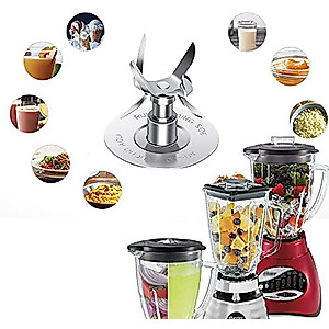 Replacement Parts Compatible with Oster Osterizer Blender Blade with Rubber Seal Gasket & 4902 Jar Bottom - 6 Point Fusion Blade 4980