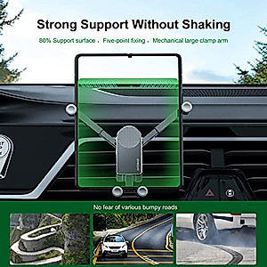 Xuenair Amazing Z Fold Car Mount Universal Z Fold 4 Car Mount Aluminum,Vent Samsung Z Fold 3 Car Mount for Galaxy Z Fold 4 3 2[Without CASE] S21 S20 iPhone 13 pro max 4.7-8" Phones-Black