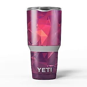 Design Skinz Dark Pink Geometric V19 - Skin Decal Vinyl Wrap Kit Compatible with The Yeti Rambler Cooler Tumbler Cups