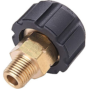 Tool Daily Pressure Washer Adapter, Female Metric M22 to 1/4 Inch Male NPT Fitting, 5000 PSI