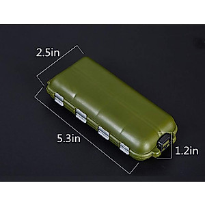 Toasis Small Fishing Tackle Box Hooks Swivels Sinkers Float Stops Storage Container (Olive-4pcs)