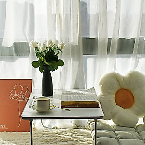 Mandy's 10pcs White Fake Flowers Artificial Silk Rose Bud 15" for Valentine’s Day Home Decoration Bridal Wedding Bouquet Parties and Mother's Day Easter（Vase not Include）