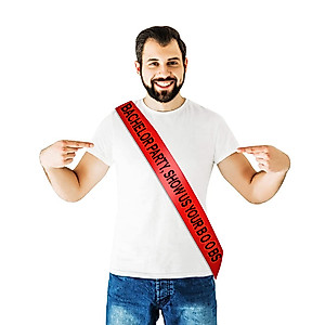Brosash Bachelor Party Show Us Your Bobs Bachelor Party Sash Bachelorette Groom Decorations Bride Gifts for Future Groom Bridal Shower Favors Engagement Set Men Black White Lettering Wedding Ideas