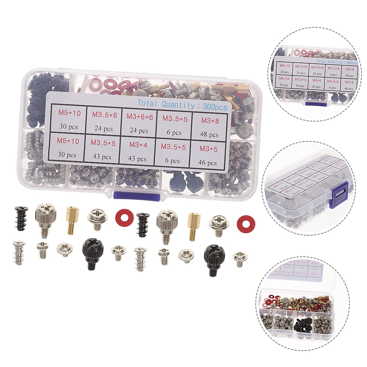 VILLCASE 4 Sets Computer Host Screw Countersunk Head Screw Wood Screws Drilling Screw Computer Supply Assortment Screw Flat Head Machine Screws Laptop Screws Countersunk Bolts Computer Part