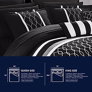 Chic Home Dinah 24 Piece Comforter Set, Queen, Blue