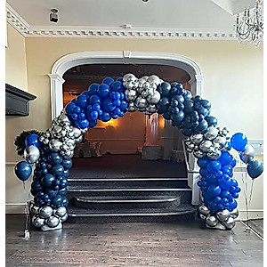 Navy Royal blue Silver balloon Garland Kit 160 PCS dark blue Balloons Arch for boy birthday decorations 50th Men Bithday supplies