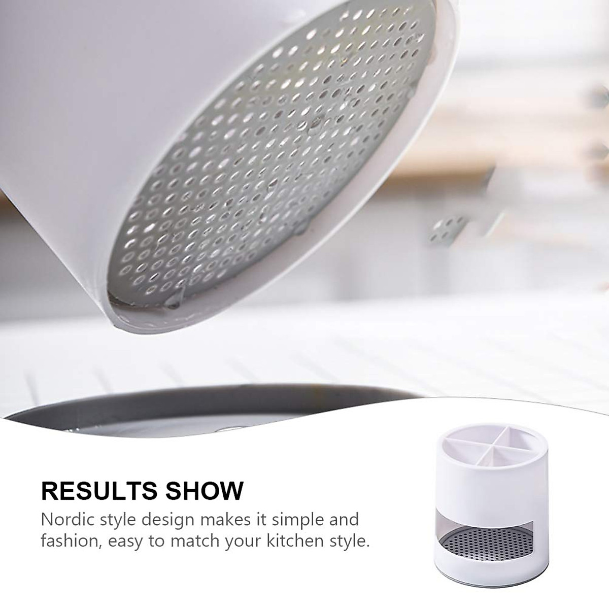 DOITOOL Kitchen Utensils Flatware Caddy Holder Plastic Storage Organizer Wall Mount Kitchen Caddy Bin for Silverware Forks Spoons Chopsticks White Kitchen Utensils Holder