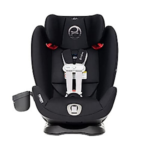 CYBEX Eternis S with SensorSafe, Convertible Car Seat for Birth Through 120 Pounds, Up to 10 Years of Use, Chest Clip Syncs with Phone for Safety Alerts, Toddler & Infant Car Seat, Lavastone Black