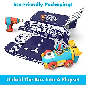 Educational Insights Design & Drill Bolt Buddies Race Car Toy, Take Apart Toy with Electric Drill Toy, STEM Toy, Gift for Boys & Girls, Ages 3+