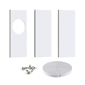 Air Jade Portable Air Conditioner Window Kit, Universal Fit AC Exhaust Hose of 5" Diameter, Sliding Window Vent Kit with Foam Seal Strip, Adjustable AC Window Kit for Mobile Air Conditioner