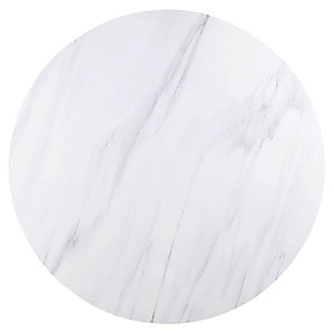 Acme Furniture Rectangular Marble Top Dining Table, White/Weathered Espresso