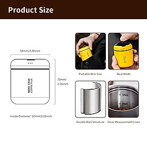 watchget Portable Mini Airtight Coffee Canister - 80ml Stainless Steel Coffee Bean Storage with CO2 Releasing Valves, Compact and Travel-Friendly Container for 30-35g Beans, Grounds, Green