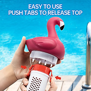 b&h Pool Chlorine Dispenser for 1 Inch Tablets Only - Mini Floating Chlorine/Bromine Floater, Spa, Tub & Small Pool Chlorine and Bromine Chemical Dispenser, 6 Flow Level Control Settings White