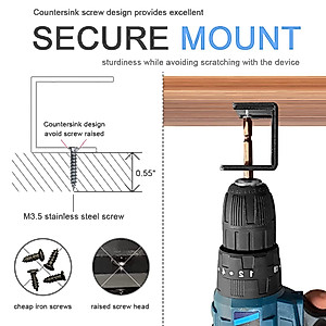 IFCASE Under Desk Laptop Mount, Metal Under Desk Shelf Holder for Laptop, Mac Mini, MacBook, Keyboard with Anti-Scratch Silicone (Black)