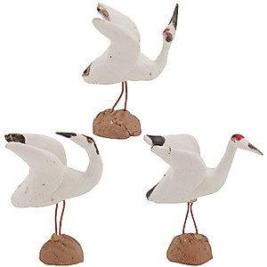 YARNOW 3pcs Miniature White Crane Statue Ceramics Chinese Bird Figurines Ornament for Fish Tank Bonsai Landscape Fairy Garden Decoration