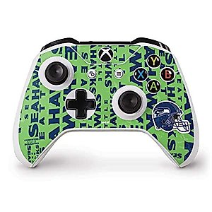 Skinit Decal Gaming Skin Compatible with Xbox One S Controller - Officially Licensed NFL Seattle Seahawks - Blast Green Design