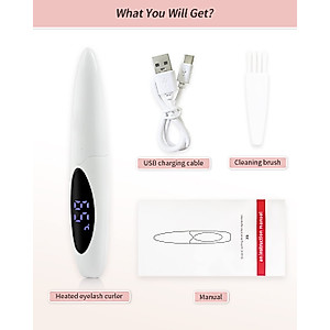 Heated Eyelash Curlers Lash Curler：Electric Eyelash Curlers, Rechargeable Lash Curler with Eyelash Comb for Quick Natural Curling Makeup Natural Curling Eye Lashes and 24 Hours Long Lasting