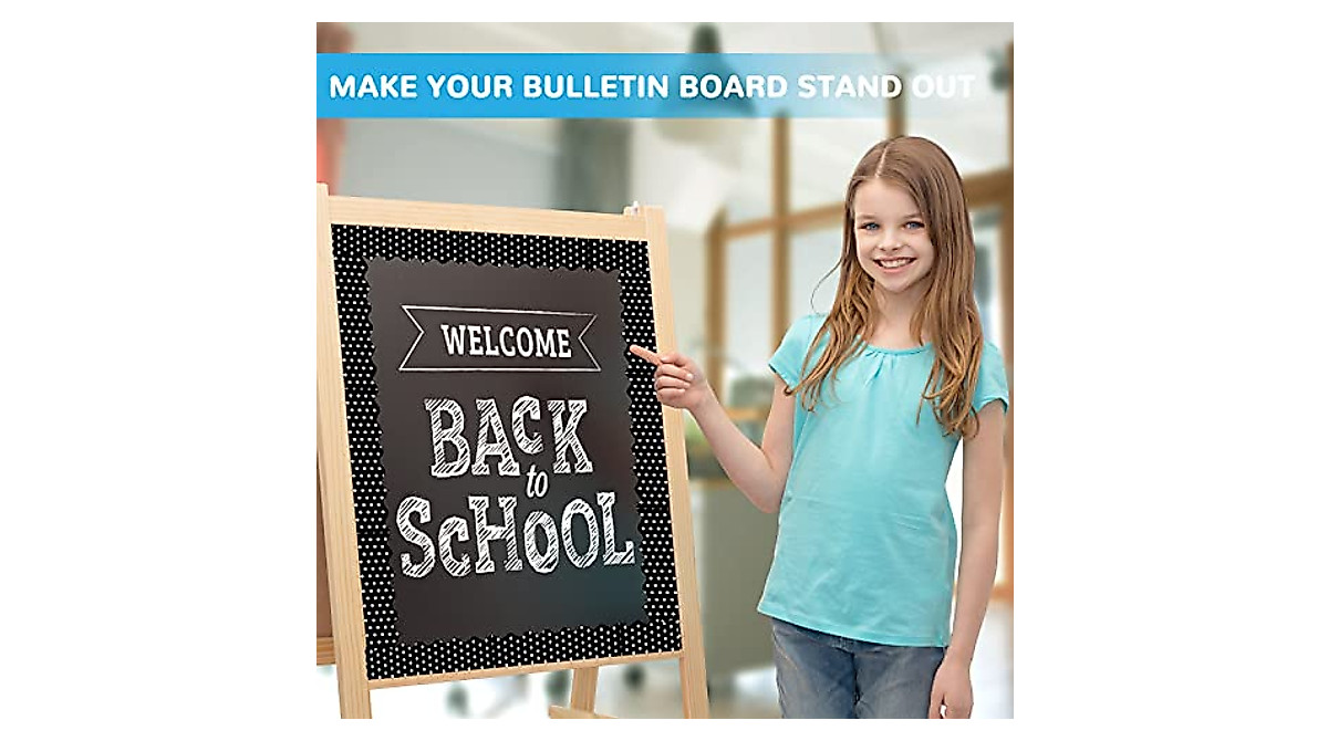 Black Dot Bulletin Board Trim - 80ft Decor for Classrooms