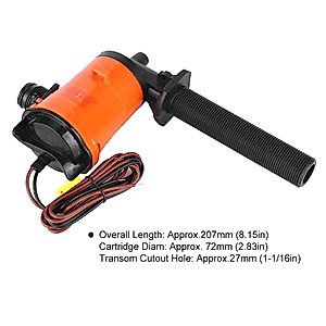 Estink Pump, 12V 800GPH Live Bait Aerator Submersible Cartridge Boat Bilge Pump Boat Accessory SFBPIG800-05 90 Degree Boat Aerator Pump