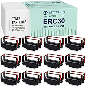 24 Pack ERC30 ERC-30 ERC 30 34 38 B/R Black Red Compatible with Ink Ribbon Cartridge for use in ERC38 NK506