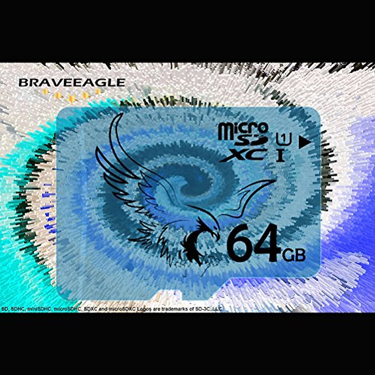 BRAVEEAGLE 64GB microSD Card Class 10 SD Memory Card UHS-1 for Camera/Drone/Dash Cam (64GB U1)