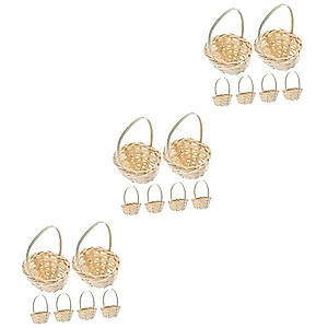 Cabilock 18 pcs mini flower basket candy gift baskets picnic basket wicker hamper doll bread baskets decoration for home flower vases decorative home décor wooden bamboo craft basket