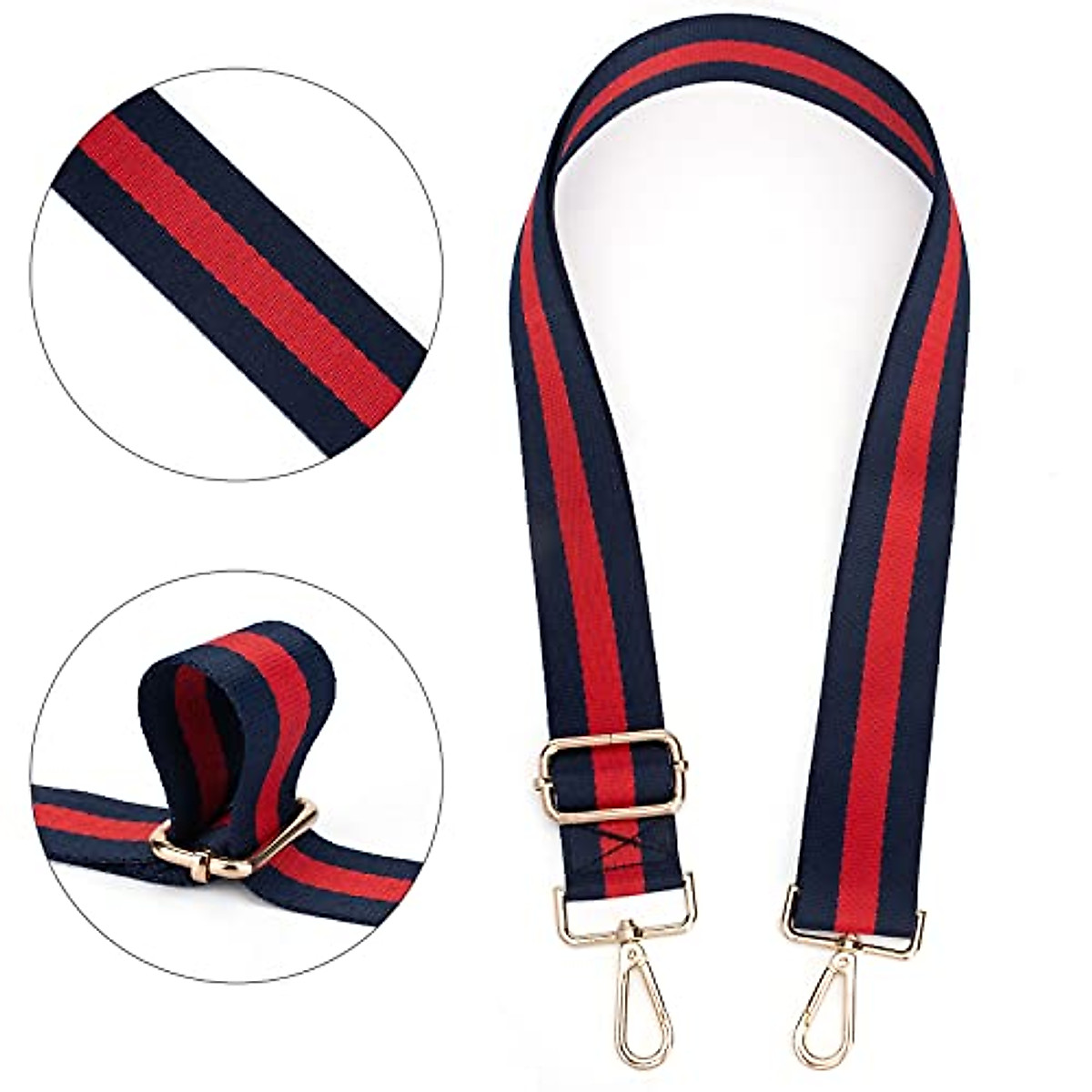 HKCLUF Women Bags Shoulder Strap Wide Purse Strap Adjustable Replacement Straps for Handbags Crossbody Bucket Shoulder Bag Replacement Belt(Blue Red)