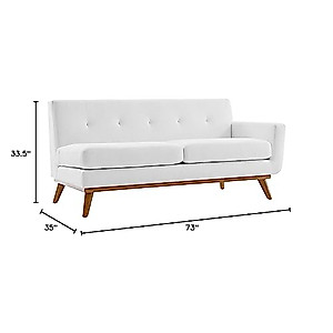 Modway Engage Upholstered Fabric Right-Arm Loveseat, White