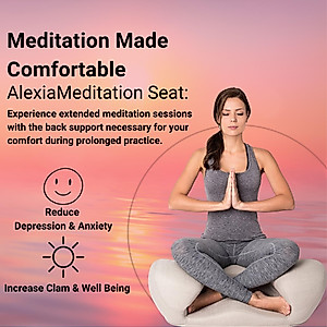 Alexia Meditation Seat Ergonimically Correct for The Human Physiology Zen Yoga Ergonomic Chair Foam Cushion Home or Office (Dove Grey Fabric)