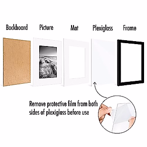 Americanflat 8x10 Picture Frame in Black - 2 Pack - Use as 5x7 Picture Frame with Mat or 8x10 Frame Without Mat - Includes Sawtooth Hanging Hardware for Horizontal or Vertical Display