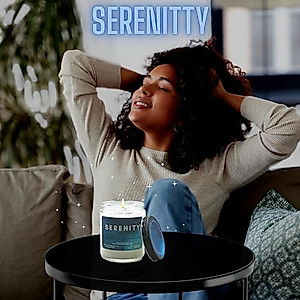 Scented Candles For Home | SERENITY CANDLE | Candles For Women | Candle Gifts | Lavender + Chamomile | STRONGLY SCENTED | Handcrafted Usa (Premium Wax, 8oz)