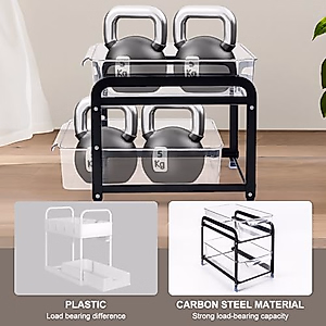 Clear Bathroom Under Sink Organizers and Storage,2 Tier Pull Out Cabinet Organizer,Multi-Purpose Slide-out Medicine Organizer Shelf,Kitchen Pantry Organizer,Under Vanity Storage Organizer