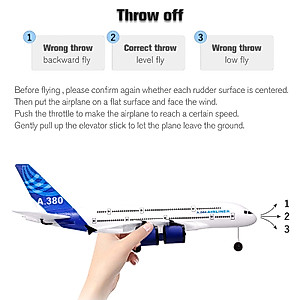 GoolRC A380 RC Airplane, 2.4G 3CH Remote Control Airplane, Easy to Fly RC Plane for Beginner, EPP Foam Fixed Wing Aircraft Glider Model Toys with 3 Batteries for Kids
